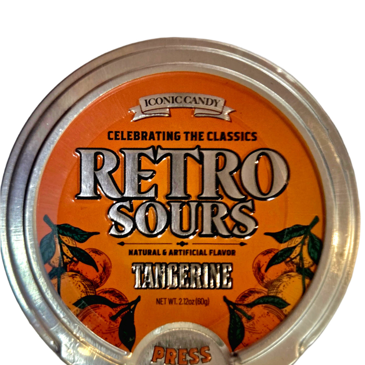 Retro Sours Tangerine Tin – 2 Kids Candy Store